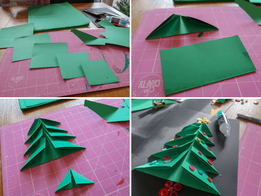 Christmas Tree Card Craft For Kids Using Folded Paper Someone s Mum